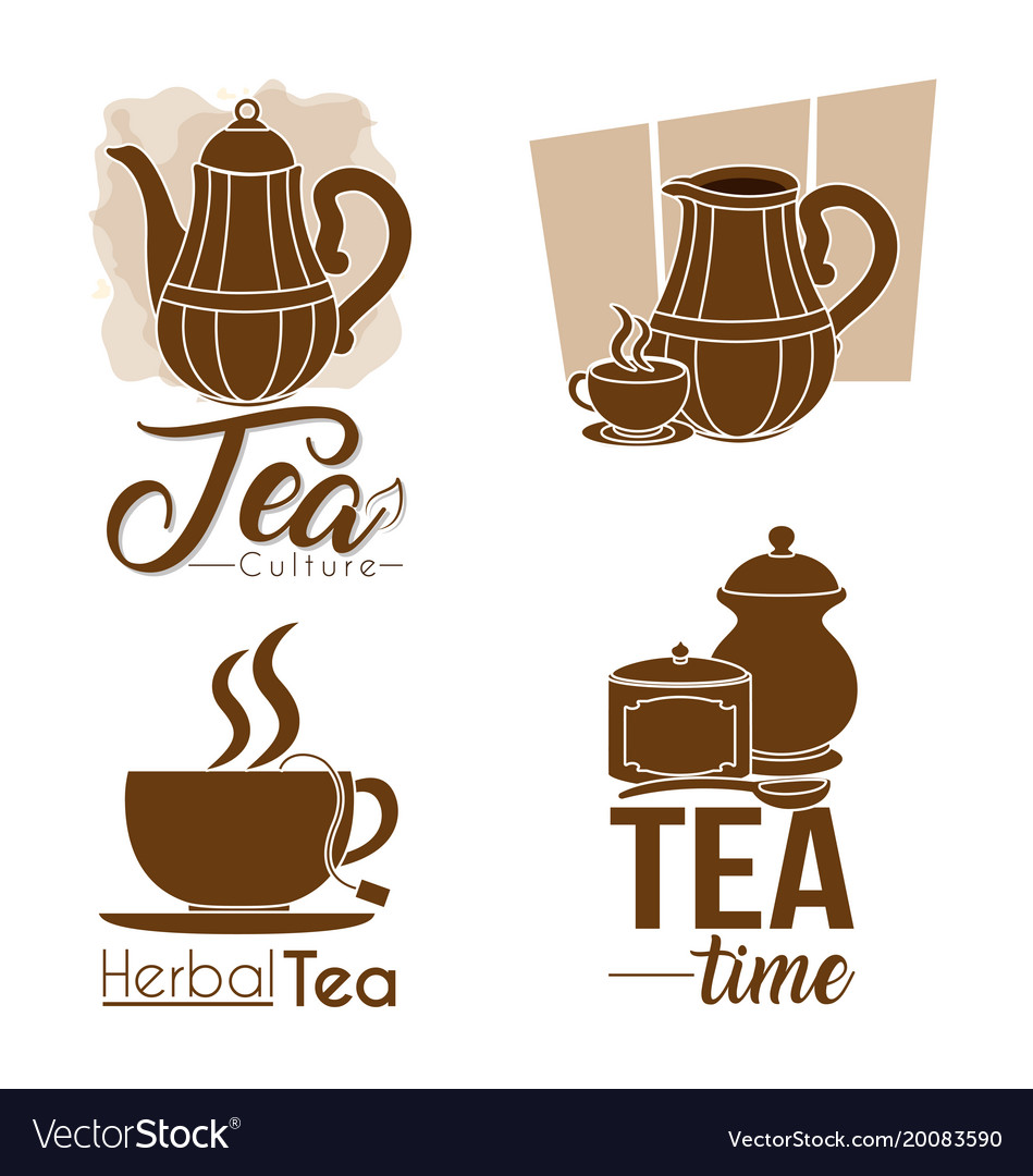 Tea collection elements Royalty Free Vector Image
