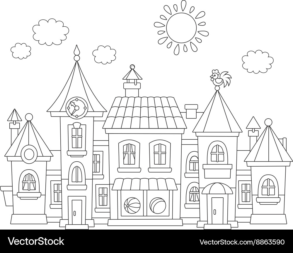 Toy town Royalty Free Vector Image - VectorStock