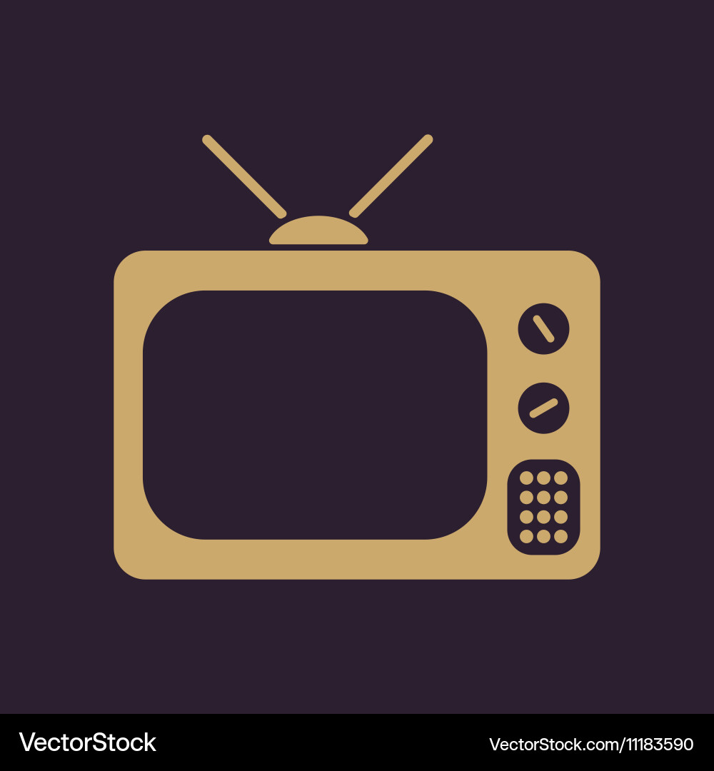 Tv icon television symbol flat Royalty Free Vector Image