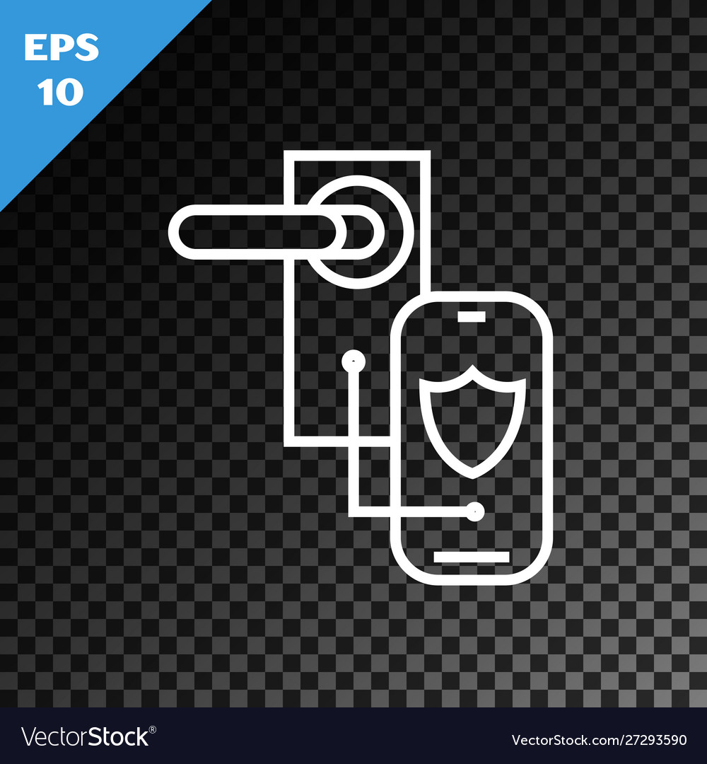 White line digital door lock with wireless Vector Image White line digital door lock with wireless Vector Image
