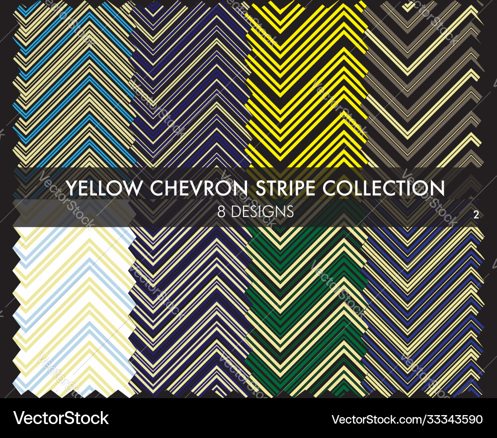 Yellow chevron stripe seamless pattern collection Vector Image