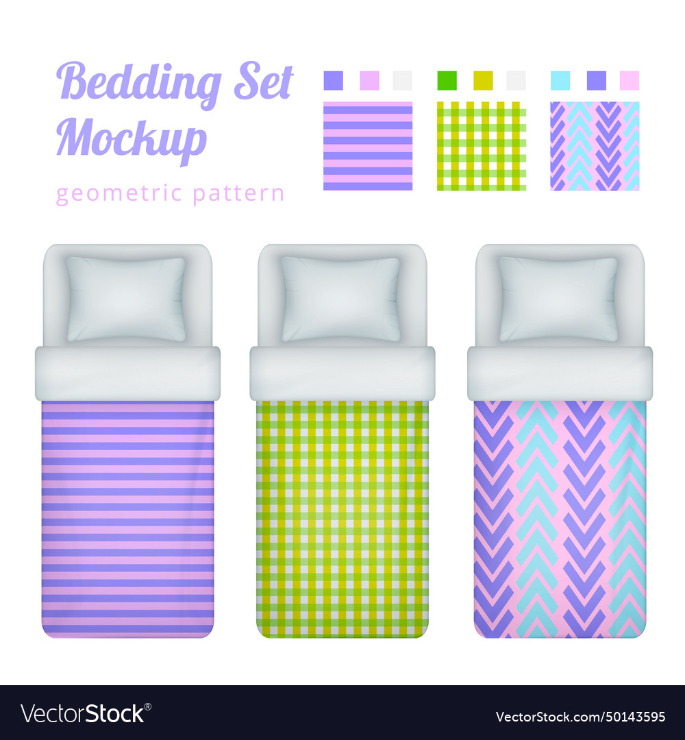 Bed linen patterns collection Royalty Free Vector Image