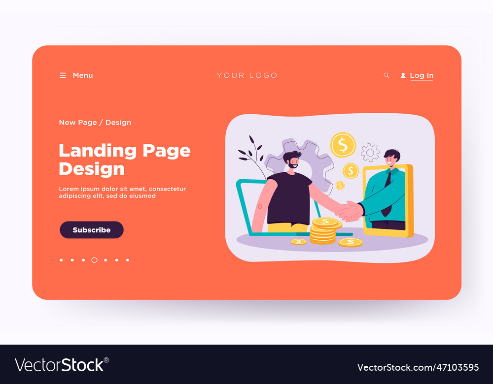 Business people using computers for closing deal Vector Image