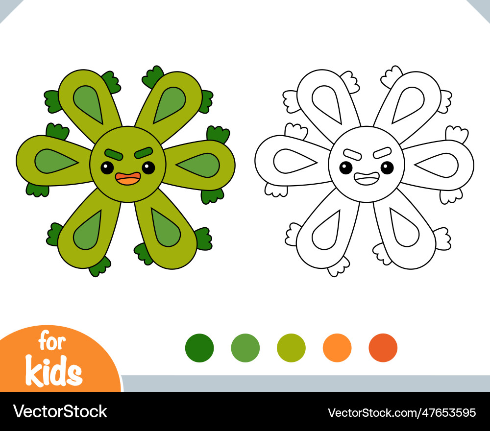 Coloring book cute bacteria and virus character Vector Image