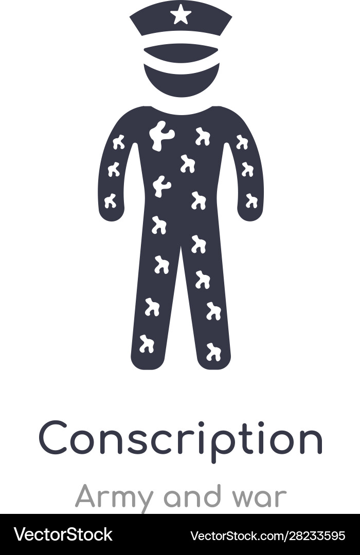 Conscription icon isolated icon from Royalty Free Vector