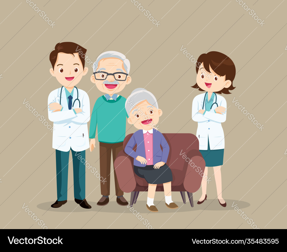 Doctor and older patient Royalty Free Vector Image