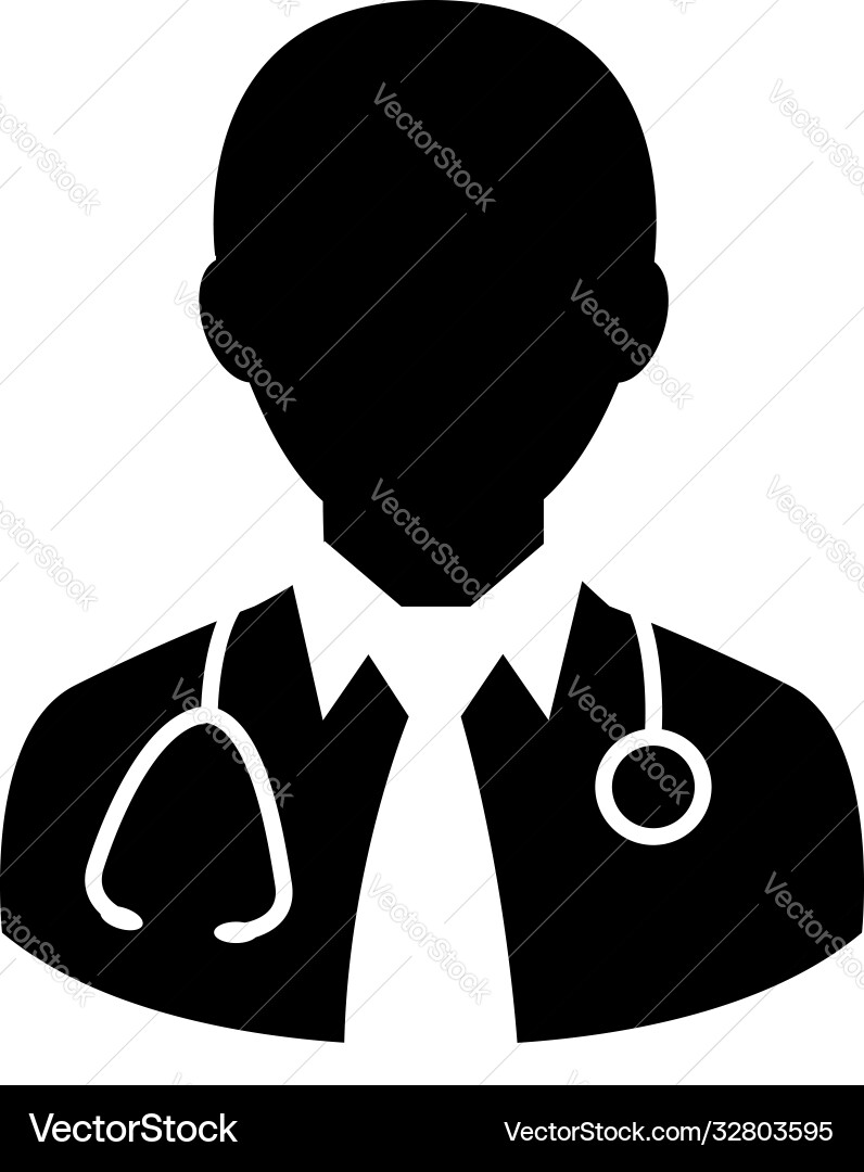 Doctor icon man flat isolated on white Royalty Free Vector