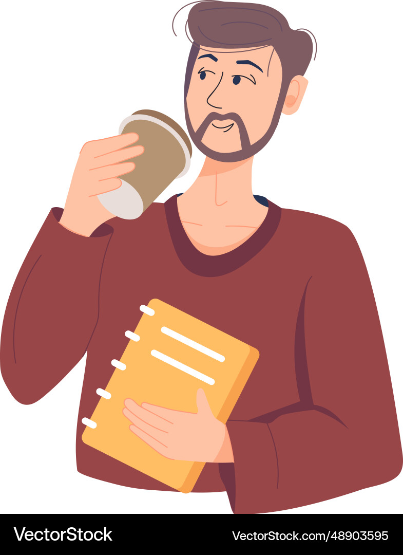 Drinking coffee Royalty Free Vector Image - VectorStock