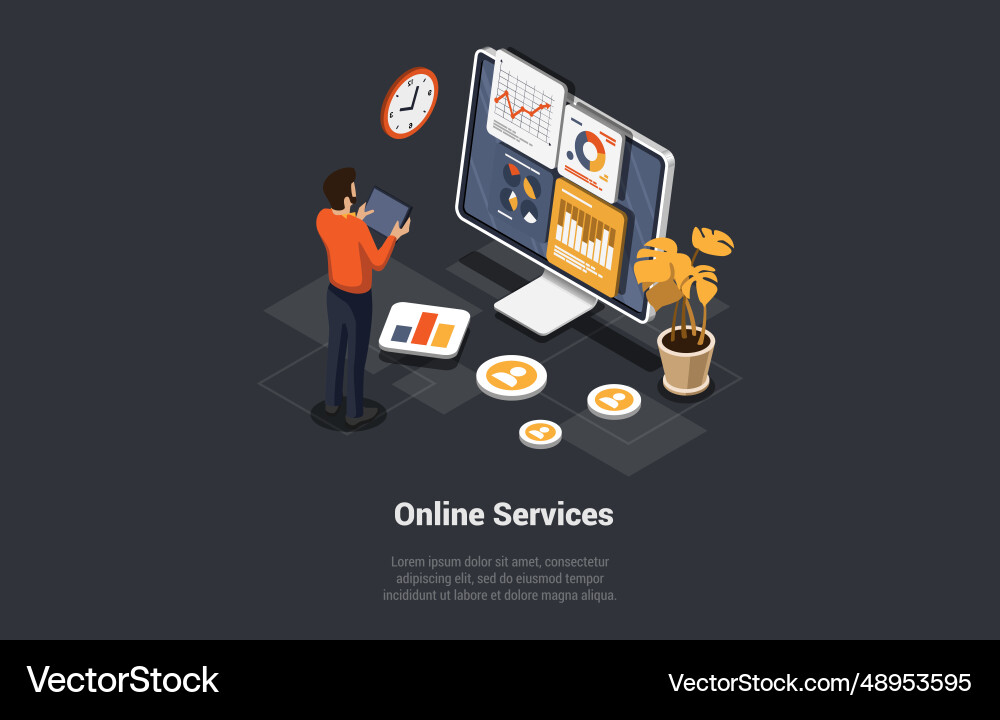 Find best offer with online service customer Vector Image