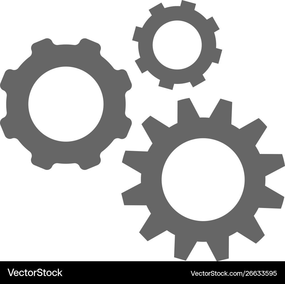 Gears set icons isolated on white Royalty Free Vector Image