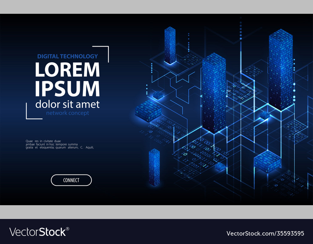 Isometric Big Data Flow Processing Concept Cloud Vector Image