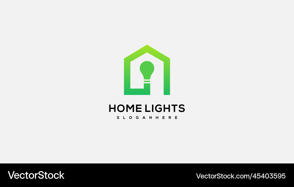 Light bulb in the home logo design Royalty Free Vector Image