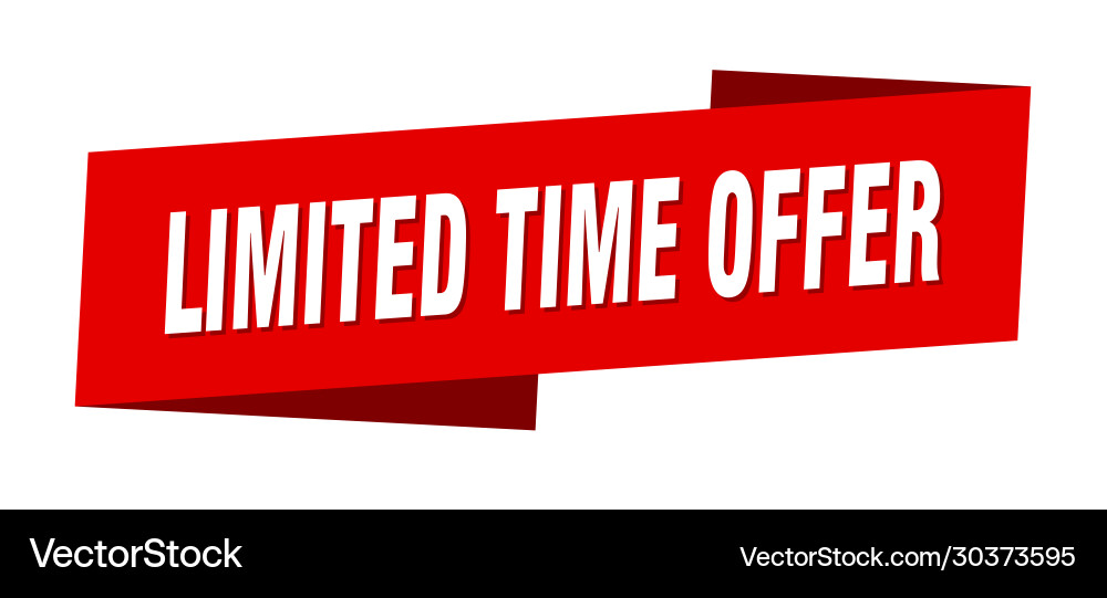 Limited time offer banner template time Royalty Free Vector