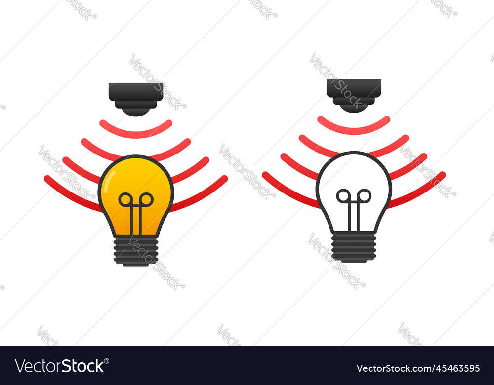 Motion sensor automatic lighting icon touch Vector Image