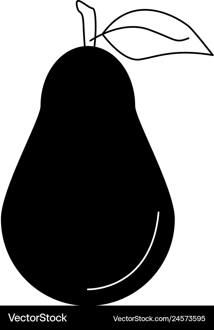 Pear Fruit Black And White