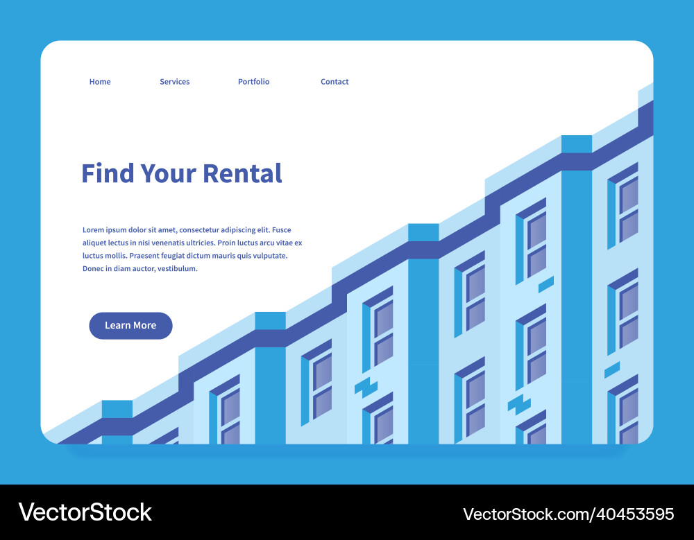 Rental service landing page Royalty Free Vector Image