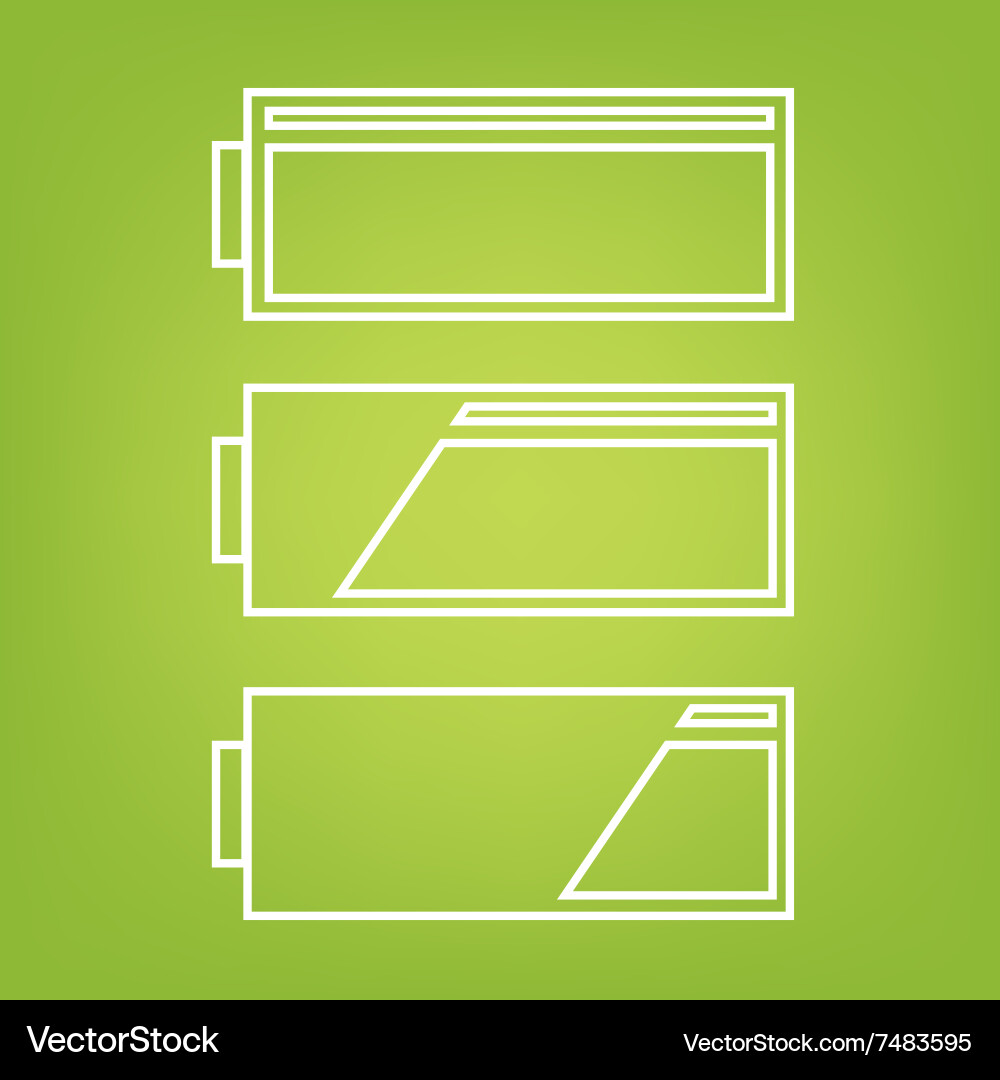 Set of battery charge level indicators Royalty Free Vector