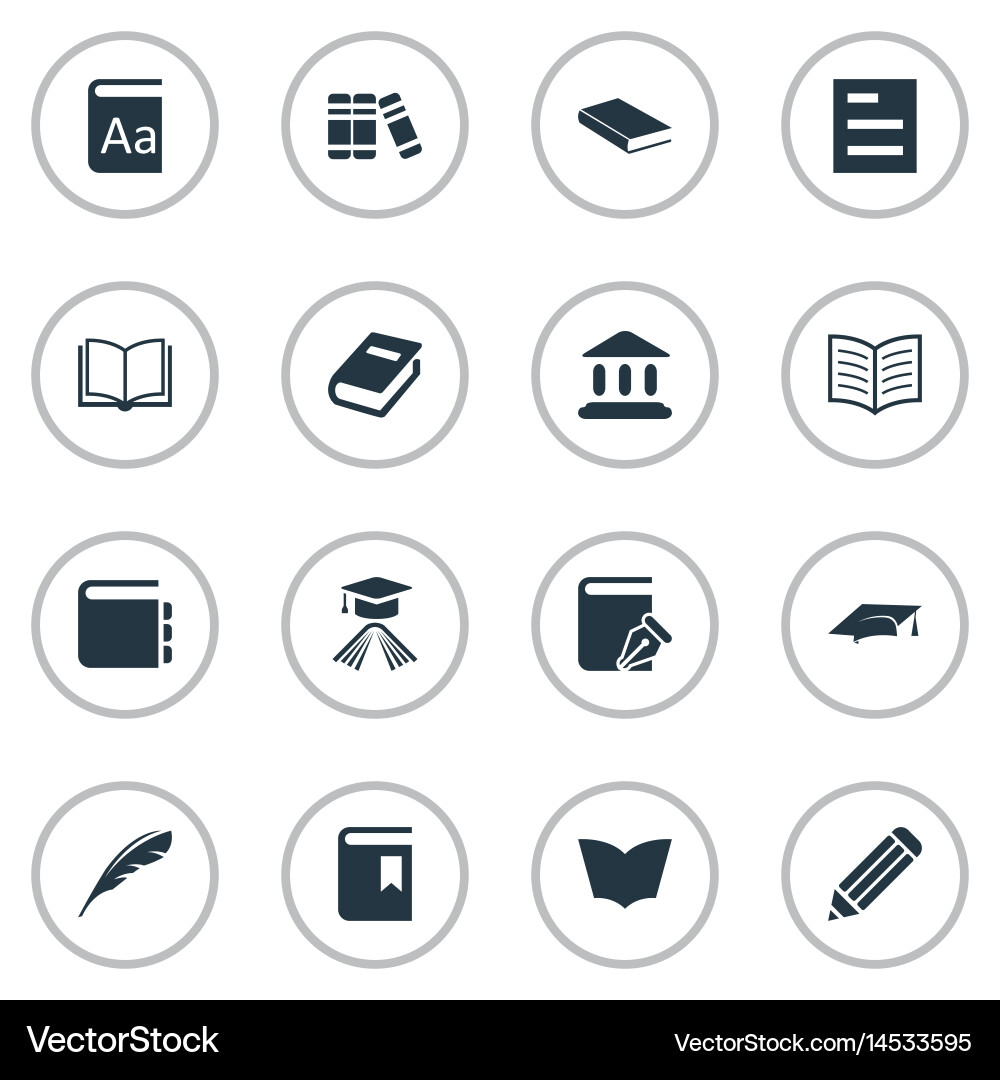 Set of simple reading icons Royalty Free Vector Image