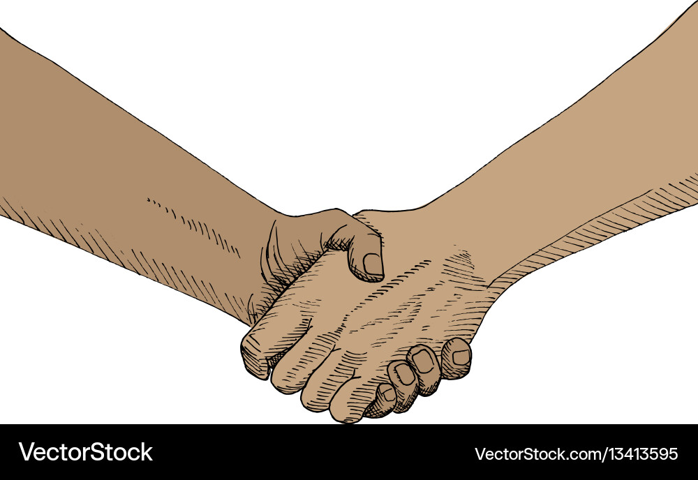 Sketch of handshaking Royalty Free Vector Image