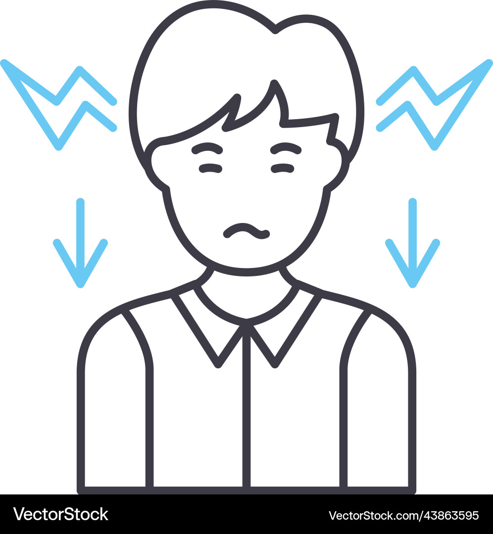 Stress line icon outline symbol Royalty Free Vector Image