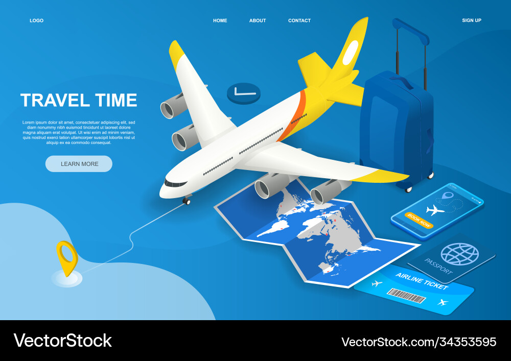 Time to travel abstract isometric concept Vector Image