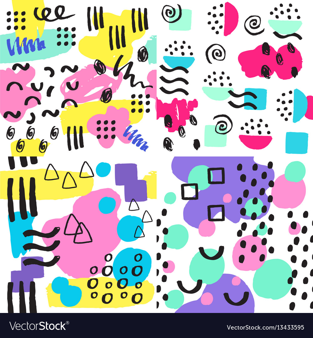 Universal memphis seamless pattern endless Vector Image Universal memphis seamless pattern endless Vector Image