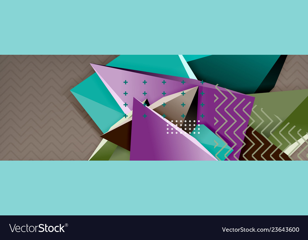 3d triangular shapes abstract background Vector Image