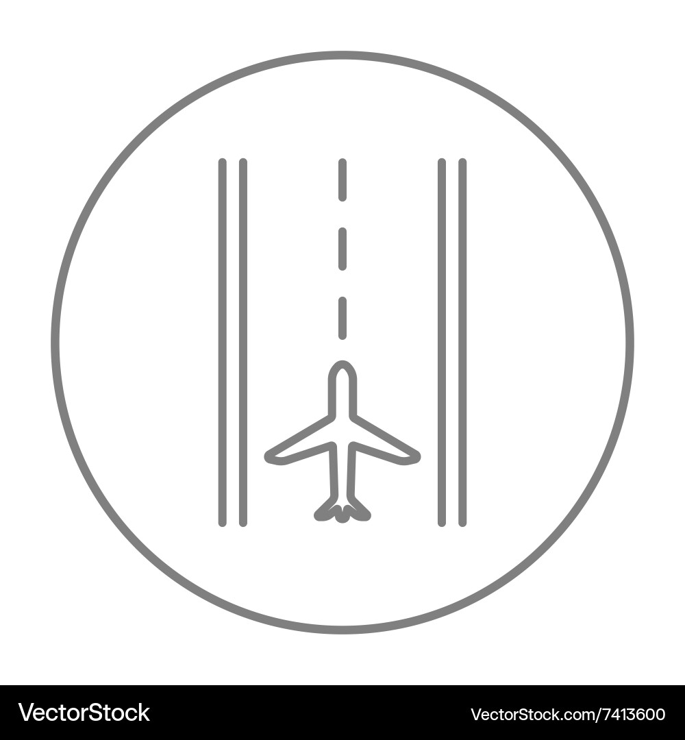 Airport runway line icon Royalty Free Vector Image