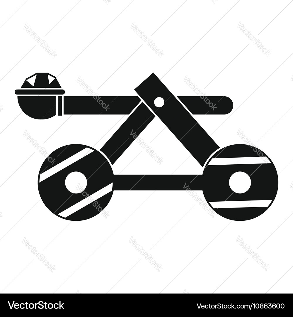 Ancient wooden catapult icon simple style Vector Image