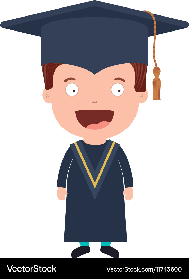 Avatar boy with graduation outfit Royalty Free Vector Image
