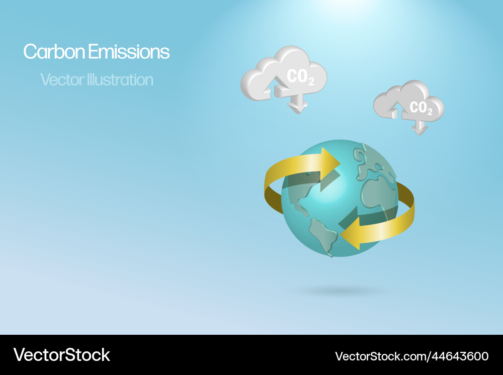 Co2 carbon emissions earth day concept world Vector Image