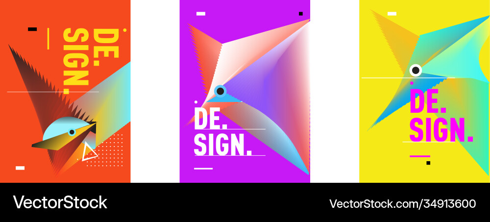 Colorful trendy abstract design template Vector Image