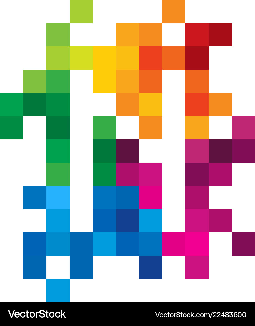 N letter mosaic pixel logo icon design Royalty Free Vector