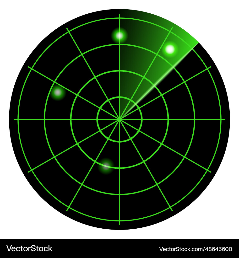 Radar military sonar hud map digital graphic Vector Image