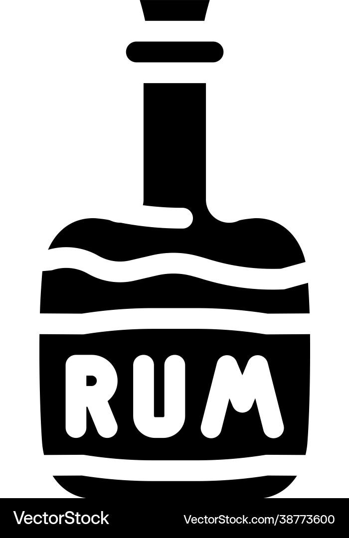 Rum drink bottle pirate glyph icon Royalty Free Vector Image