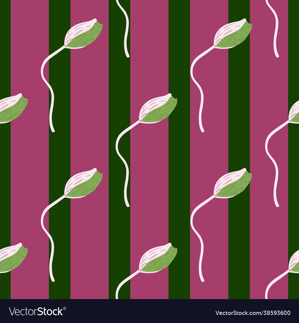 Seamless pattern with doodle green simple style Vector Image