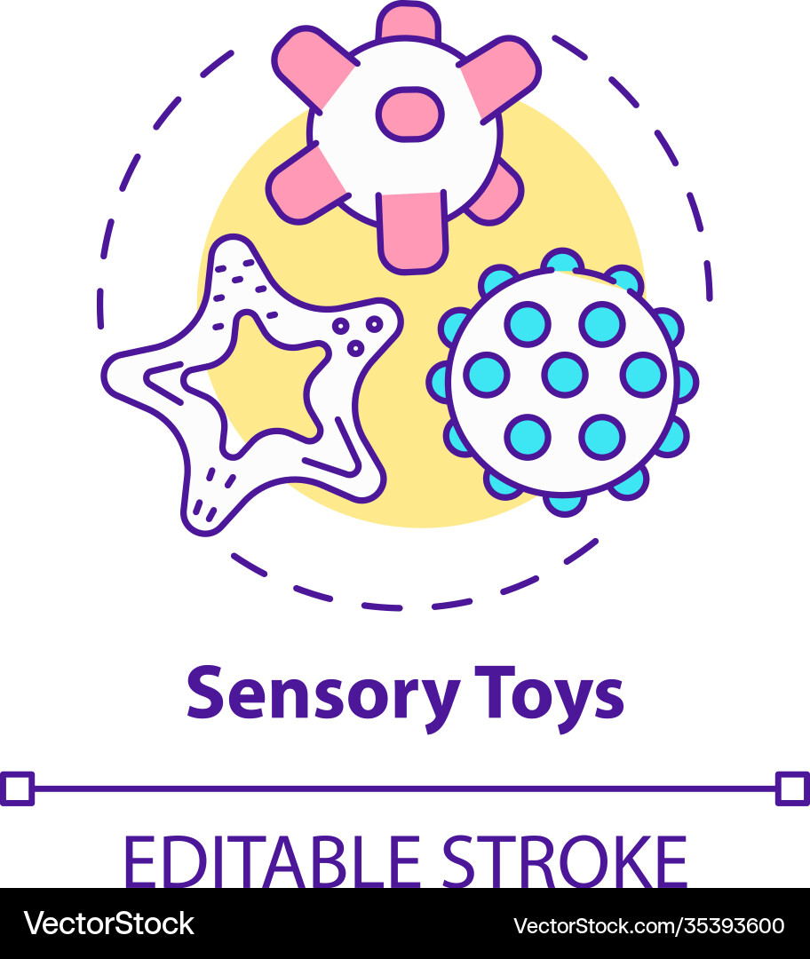 Sensory toys concept icon Royalty Free Vector Image
