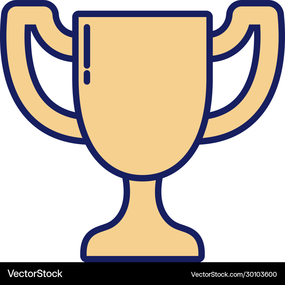 Trophy prize line and fill style icon Royalty Free Vector