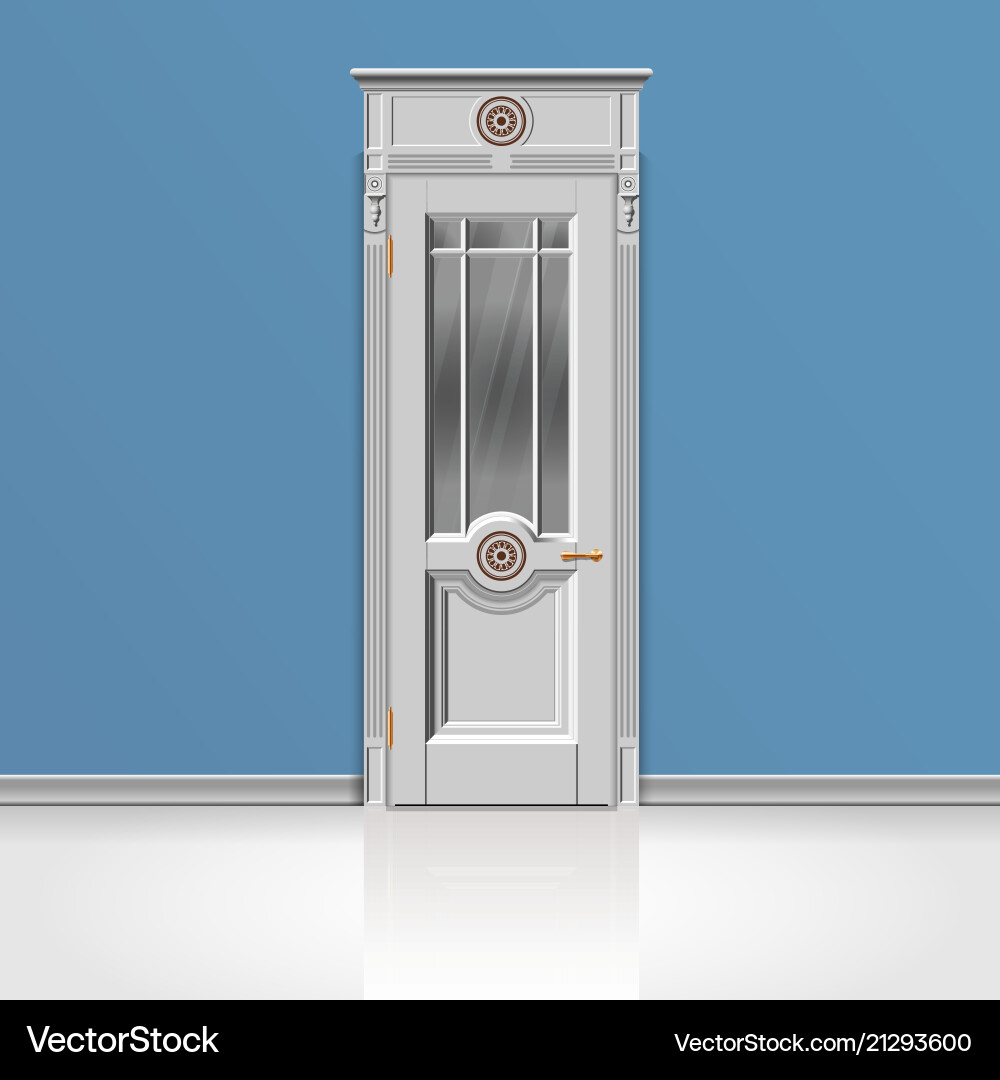 White entrance door Royalty Free Vector Image - VectorStock