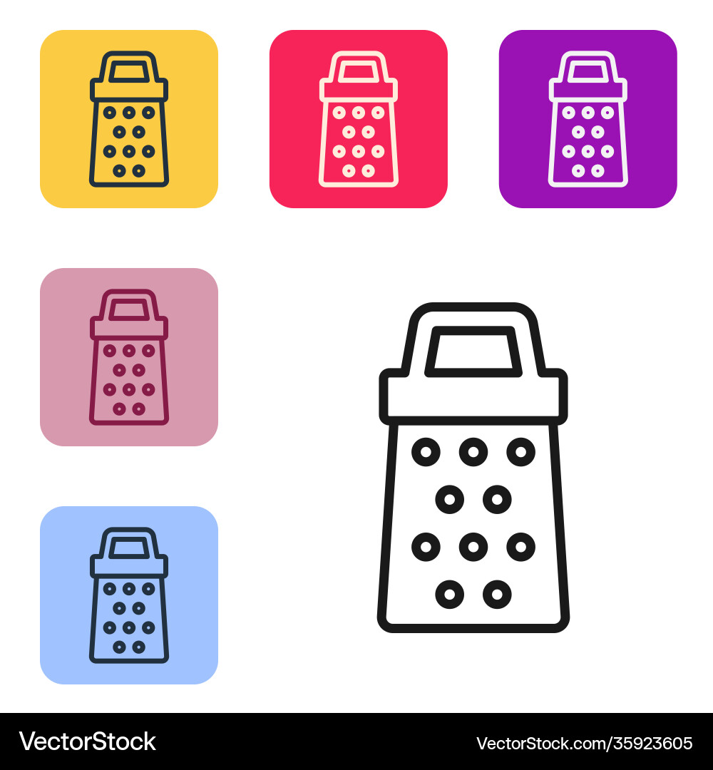 Black line grater icon isolated on white Vector Image