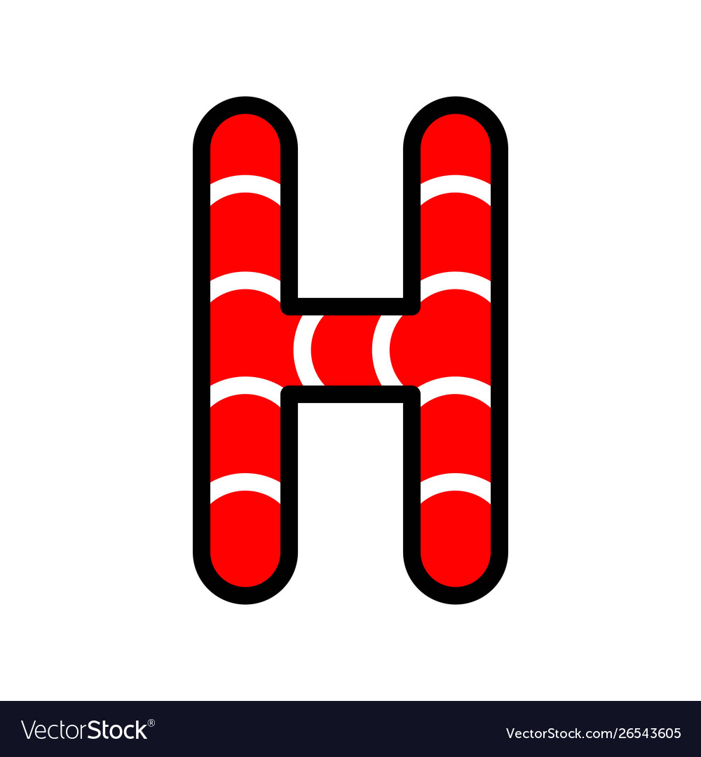 Candy cane alphabet for use as material Royalty Free Vector