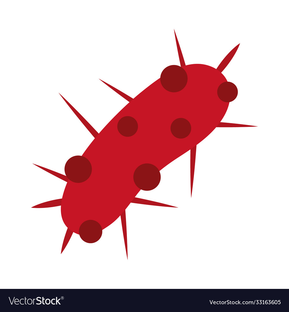 E Coli Bacteria Icon Flat Style Royalty Free Vector Image
