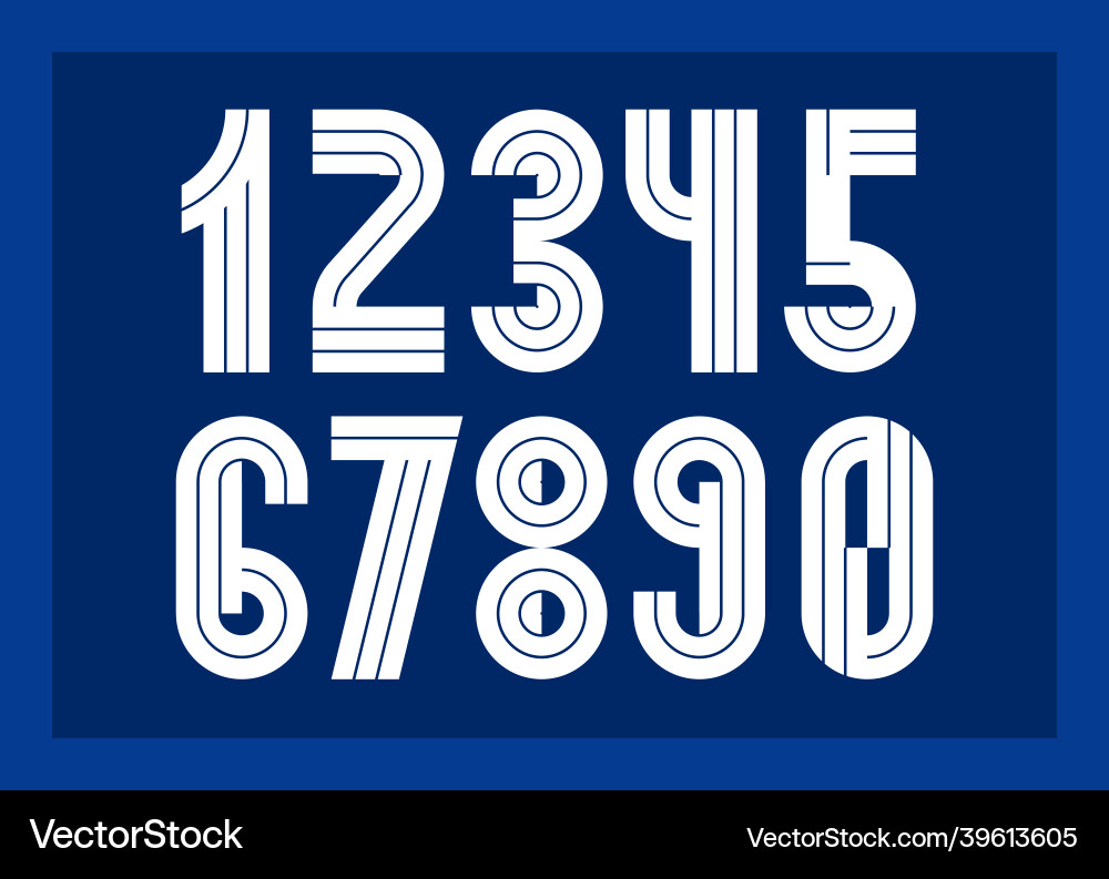 Geometric numbers set digits retro 90s style Vector Image