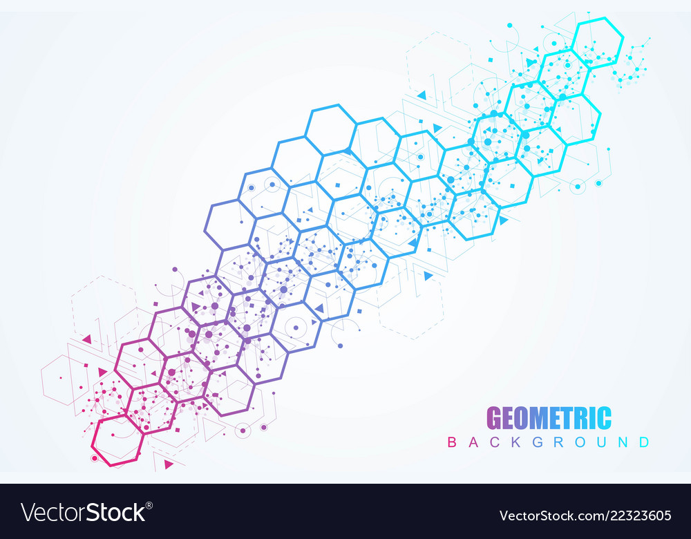 Hexagonal abstract background big data Royalty Free Vector