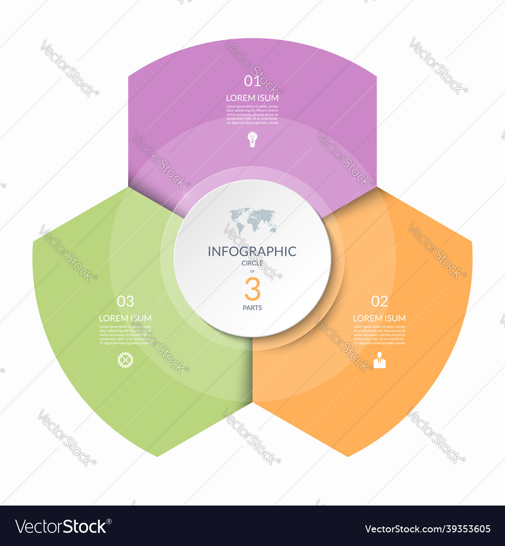 Infographic diagram with 3 steps parts Royalty Free Vector