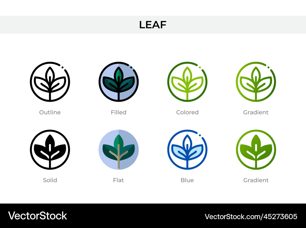 Leaf icon in different style icons designed Vector Image
