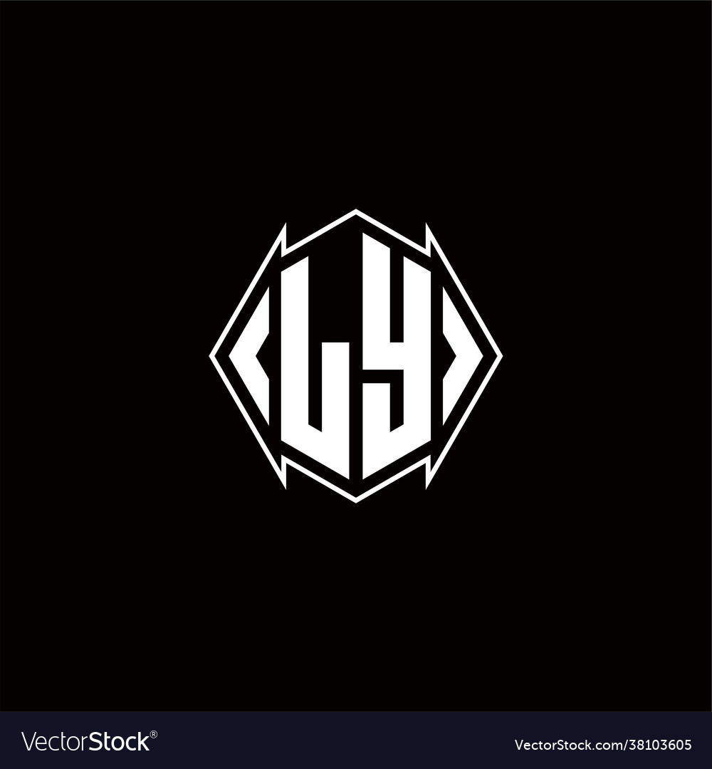 Ly logo monogram with shield shape designs Vector Image