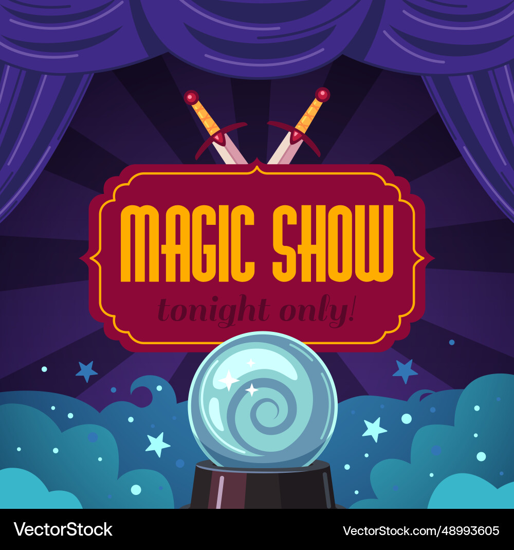 Magician cartoon poster Royalty Free Vector Image
