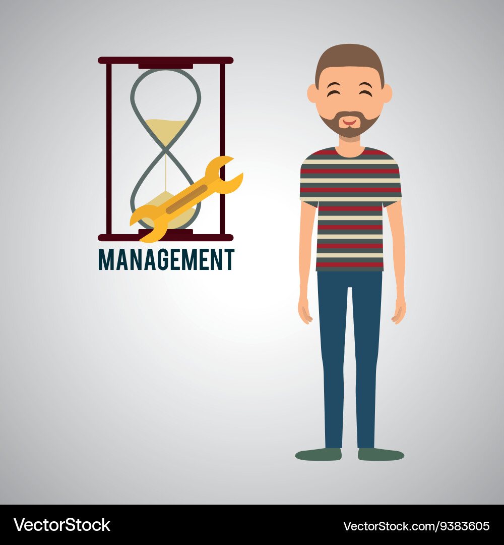 Management design person icon isolated Royalty Free Vector