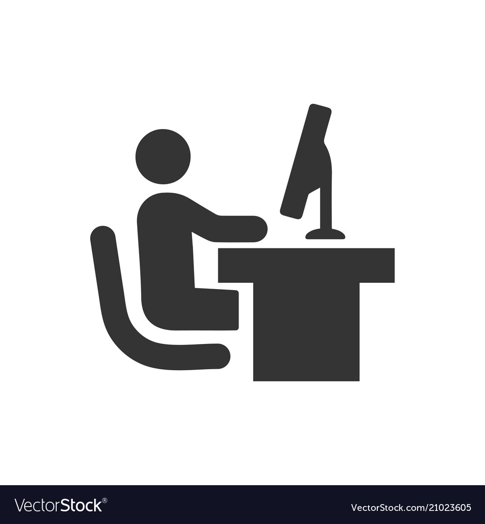 Office working icon Royalty Free Vector Image - VectorStock